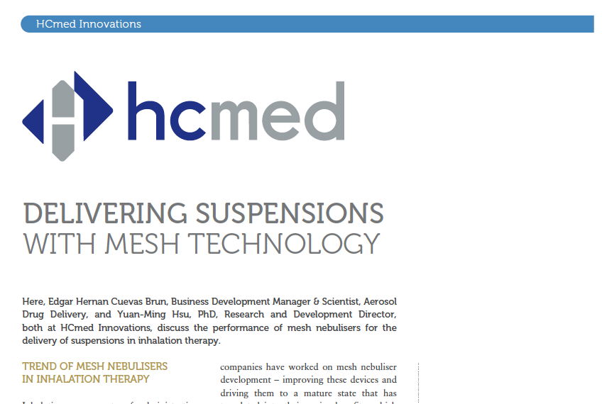 Delivering Suspensions with Mesh Technology | 心誠鎂行動醫電